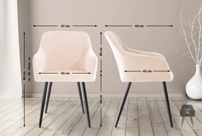 Sada 2 jídelních židlí Shila samet – béžová