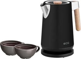 ECG RK 1768 Strix Timber černá / rychlovarná konvice / 2200W / 1.7 L /