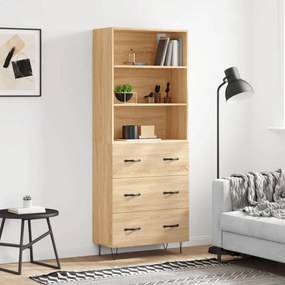 Skříň highboard dub sonoma 69,5 x 34 x 180 cm kompozitní dřevo 3189376