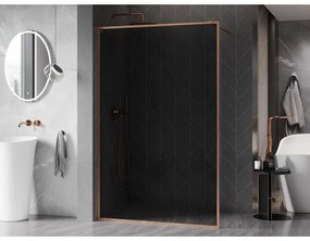 Mexen, Mexen Kioto-XF sprchová stěna s rámem 140 x 202 cm, grafit 10 mm, broušená měď - 800-140-104-65-40-X