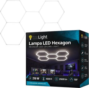 Toolight Toolight, LED stropní svítidlo HEXAGON 5 modulů, JNH051-H, bílá, OSW-56243