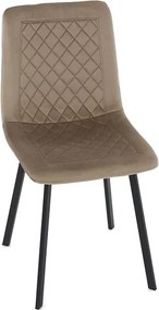 Elegantní jídelní židle NOX – cappuccino samet, černý kov Autronic