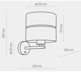 Nástěnná lampa HILTON 1xE27/15W/230V mosaz/černá
