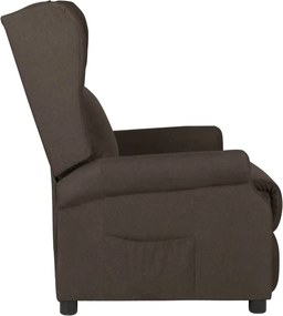 Polohovací křeslo tmavě hnědé textil 340954