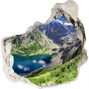 Wallmuralia Díra 3D ve zdi na stěnu Černé jezero Tatry 75x75 cm