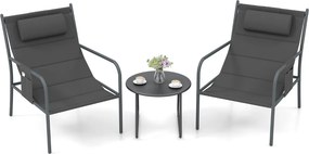 Costway Balkonový nábytek 3 kusy. Gartenmöbel Set mit 2 Stühlen a Tisch