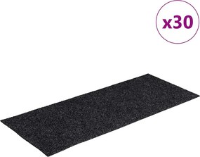Schodové rohože samolepicí 30 ks 60 x 25 cm tmavě šedé obdélníkové 3365704
