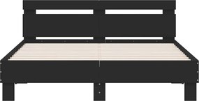 Rám postele s čelem a LED osvětlením černý 140 x 200 cm 3207547