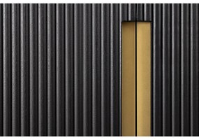 Massive home | Ručně vyrobená komoda GATSBY 160cm retro styl mango, černá zlatá