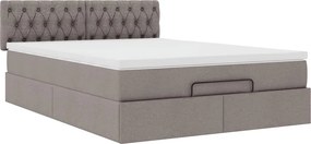 Osmanský postel s matrací taupe 140x200 cm textil 3311550