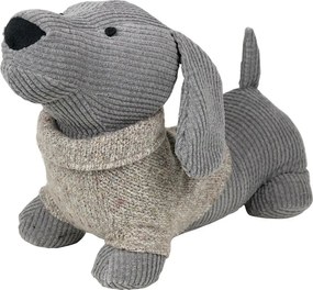 Šedá dveřní zarážka jezevčík Dachshund - 33*14*20cm