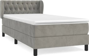 Box spring postel s matrací světle šedá 100x200 cm samet 3127655