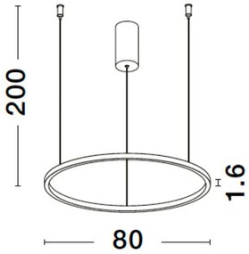 Černé kovové závěsné LED světlo Nova Luce Tarquin 80 cm