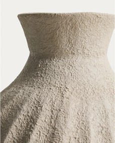 Krémová ručně vyrobená/vysoká váza z papírmaše (výška 67 cm) Arquena – Kave Home