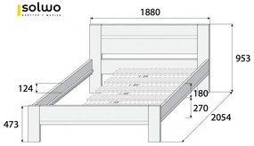 Solwo Design Masivní postel ALEXIA 180 BUK-bílá BO102
