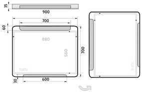 Nimco LED zrcadlo 900x700 ZP 22019