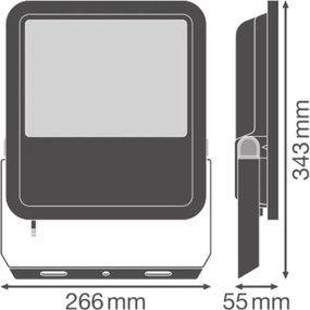 LED reflektor LEDVANCE FLOODLIGHT černý 100W/83W 15000lm/12500lm 4000K neutrální bílá IP66