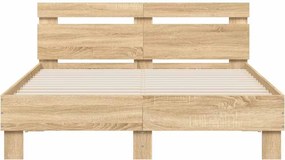 Rám postele s čelem a LED osvětlením dub sonoma 120 x 190 cm 3207576