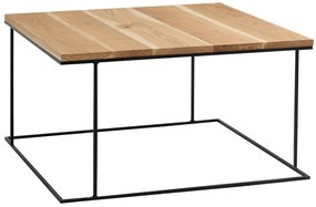 OnaDnes -20% Nordic Design Přírodní masivní konferenční stolek Valter s černou podnoží 100x100 cm