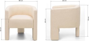 Designové křeslo Lorraine bouclé béžové