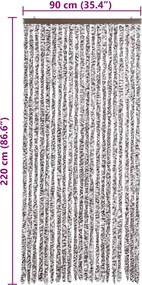 Závěs proti hmyzu hnědý a béžový 90 x 220 cm Chenille 284277