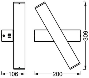Ledvance - LED Stmívatelné nástěnné svítidlo SMART+ CROSS 2xLED/6W/230V Wi-Fi
