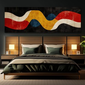 Obraz na plátně - Setkání barevných vln FeelHappy.cz Velikost obrazu: 180 x 60 cm