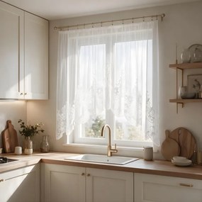 Hotová žakarová oblouková záclona bílá 160x300 Ervi 7457