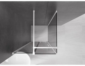 Mexen Velar, sprchový kout s posuvnými dveřmi 100 x 100 cm, 8mm šedé sklo, bílá matná, 871-100-100-41-20