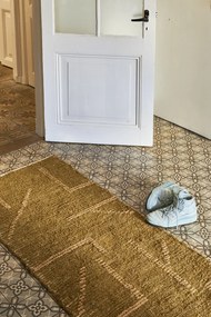 Hořčicový dlouhý bavlněný koberec / běhoun Woven - 70*200cm