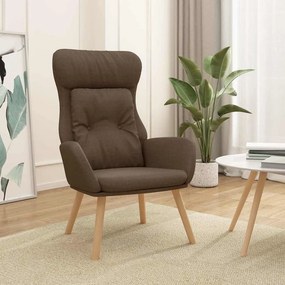 Relaxační křeslo hnědé textil 341293