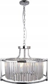 Asbury P – lustrová křišťálová lampa Hampton, chrom, 58 cm