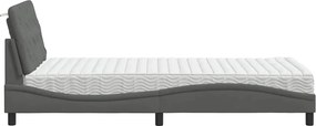 Postel s matrací tmavě šedá 100 x 200 cm textil 3310721