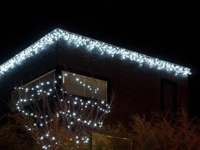 Easy Fix venkovní LED rampouchy, světelné, 300 × 50 cm, ledově bílá, 114 diod, černý kabel, IP67, prodlužovací
