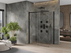 Mexen Omega sprchový kout 130x70cm, 8mm sklo, černý profil-čiré sklo, 825-130-070-70-00