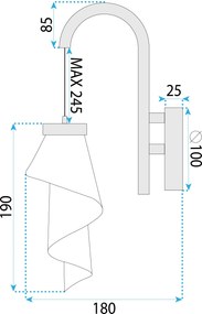 Toolight Toolight, LED nástěnné svítidlo, 10W, 467 lm, APP1766-1W, růžové zlato, OSW-09310