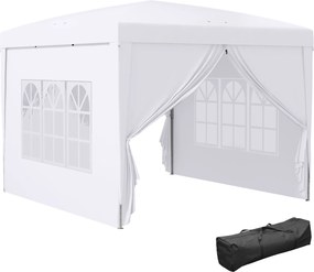 Pavilon Outsunny cca 3x3m, vodoodpudivý stabilní zimní skládací pavilon, UV ochrana 50+, skládací párty stan s 4 bočními panely a taškou, zahradní pav