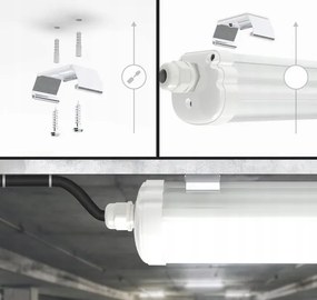 BERGE 4x LED stropní svítidlo 60W 6600lm 120cm 230v - neutrální bílá