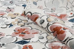 Dywany Łuszczów Kusový koberec Botanic 65239 flowers ecru – na ven i na doma - 78x150 cm