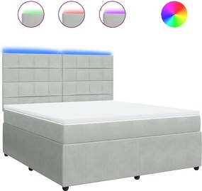 Box spring postel s matrací světle šedá 180x200 cm samet 3294706