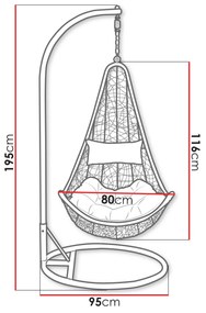 Závěsné křeslo JOSHUA - šedé
