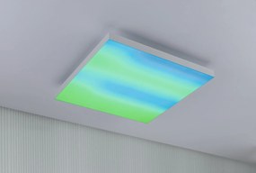 Paulmann 79905 Velora, bílý subtilní stropní LED panel Rainbow dynamic RGBW, 19W LED 3000-6500K, 45x45cm, dálkové ovládání