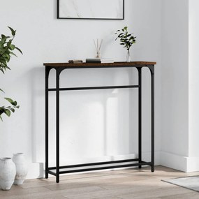 Konzolový stolek hnědý dub 75 x 19,5 x 75 cm kompozitní dřevo