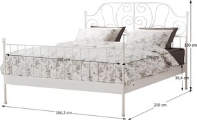 Postel s lamelovým roštem 160x200, bílá, BEHEMOTH Kondela 0000079983