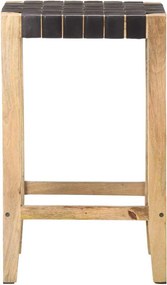 vidaXl Barové stoličky 2 ks černé pravá kůže 75 cm 321835