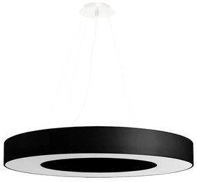 Černé závěsné svítidlo s textilním stínidlem ø 70 cm Galata Slim – Nice Lamps
