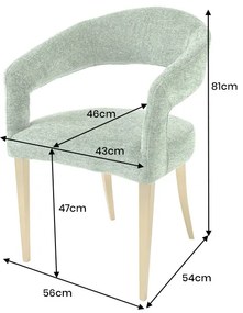 Designová jídelní židle Fionnula zelená