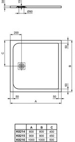 Ideal Standard UltraFlat S Sprchová vanička 80x80 cm, bílá K8214FR