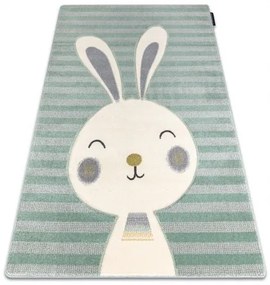 Dětský kusový koberec PETIT Králík Zajíček zelený Rozměr: 80x150 cm
