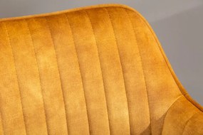 Moderní sametová kancelářská židle žlutá &ndash; Foibe II